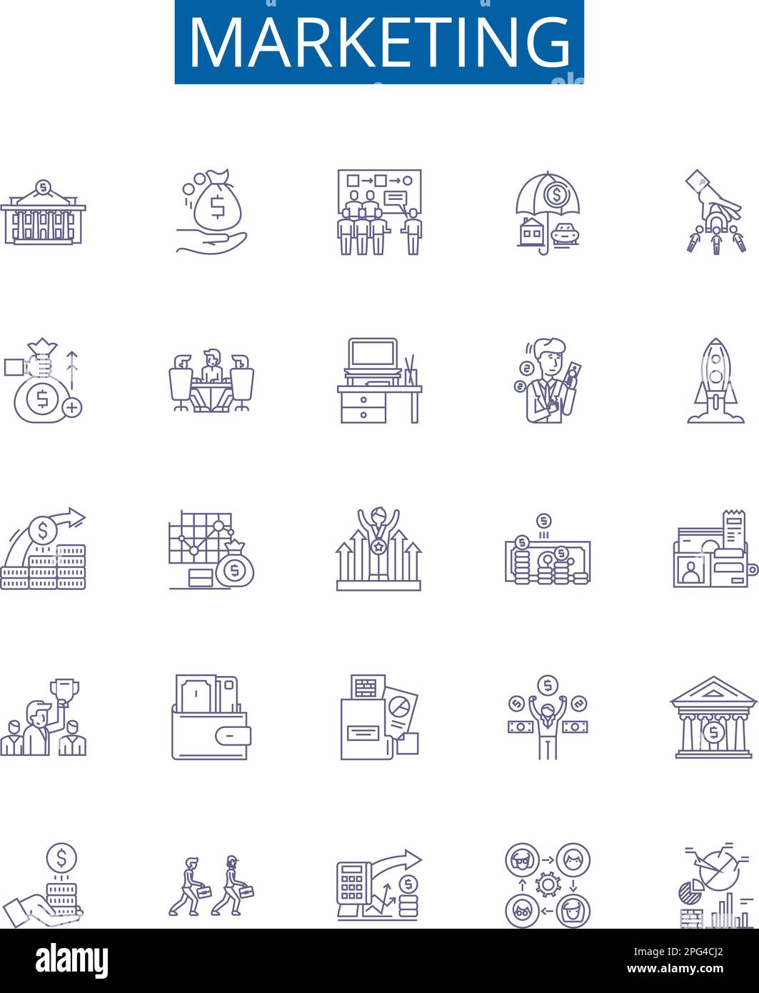 Marketing line icons signs set. Design collection of Advertising ... Marketing line icons signs set. Design collection of Advertising ...
