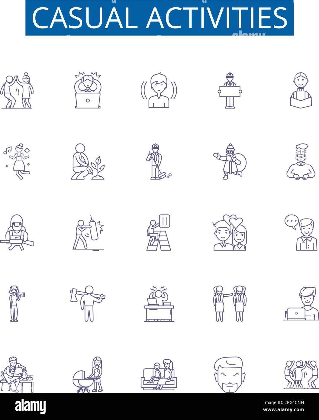 Casual activities line icons signs set. Design collection of Sports ...