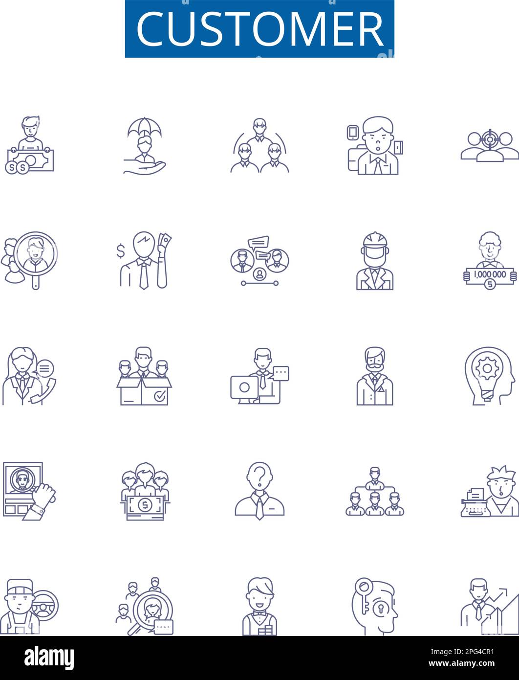 Customer line icons signs set. Design collection of Client, Patron ...