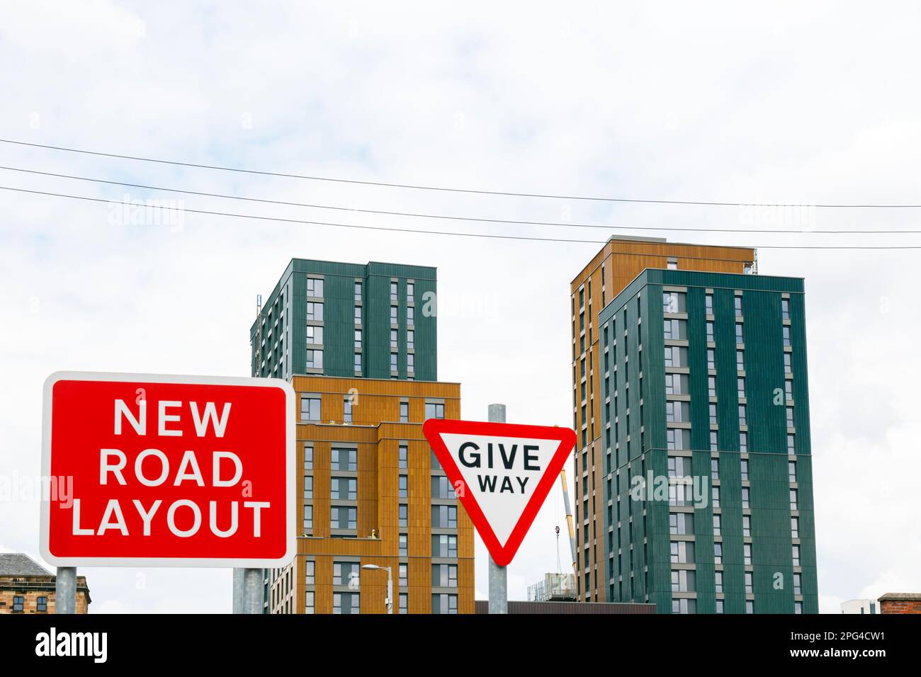 Modern apartment tower blocks at Buchanan Wharf, Tradeston, Glasgow ...