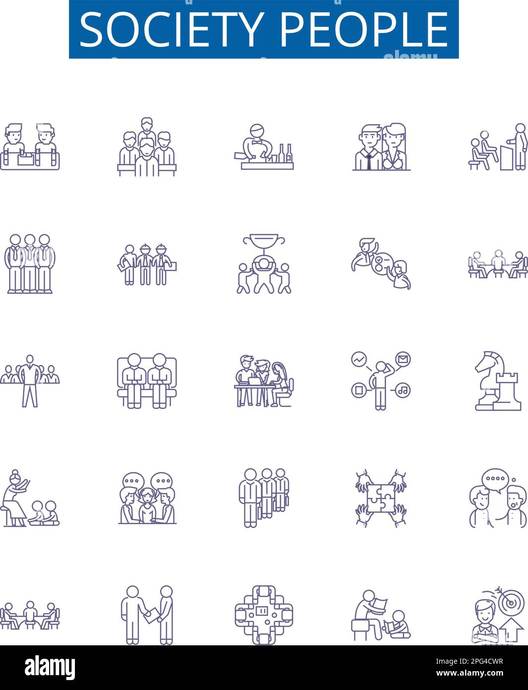 Society people line icons signs set. Design collection of Society ...