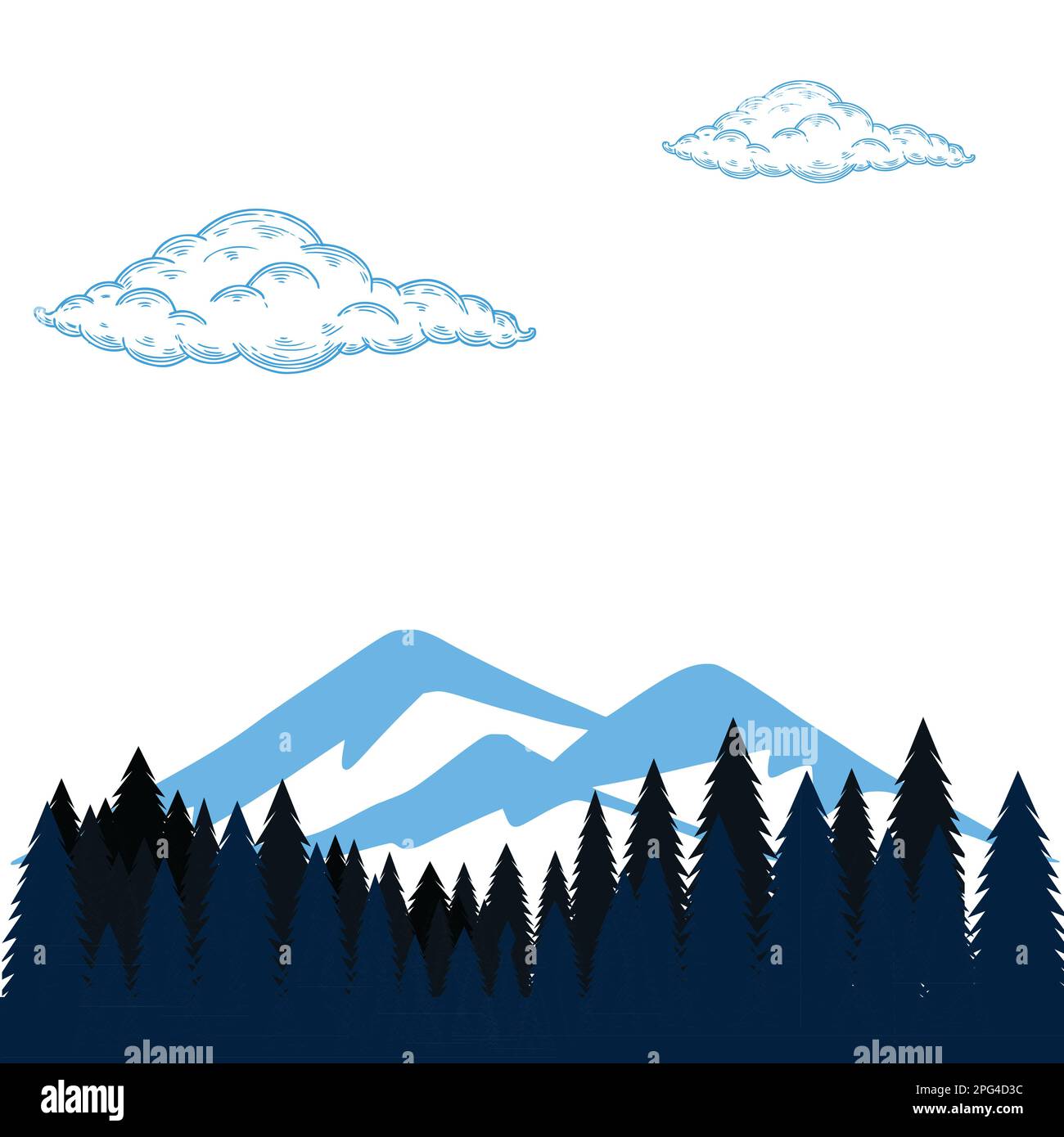 Mountain landscape clouds fog Stock Vector Images - Alamy