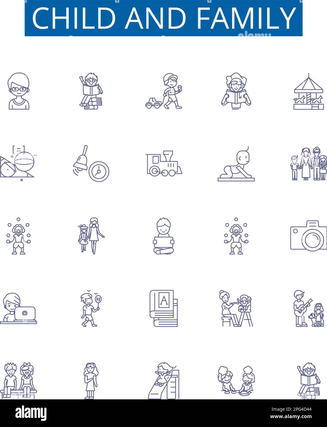 Child and family line icons signs set. Design collection of Child, Family, childhood, parenting ...