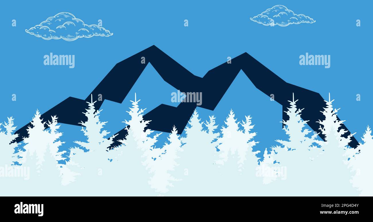 Mountain clouds sky snow Stock Vector Images - Alamy