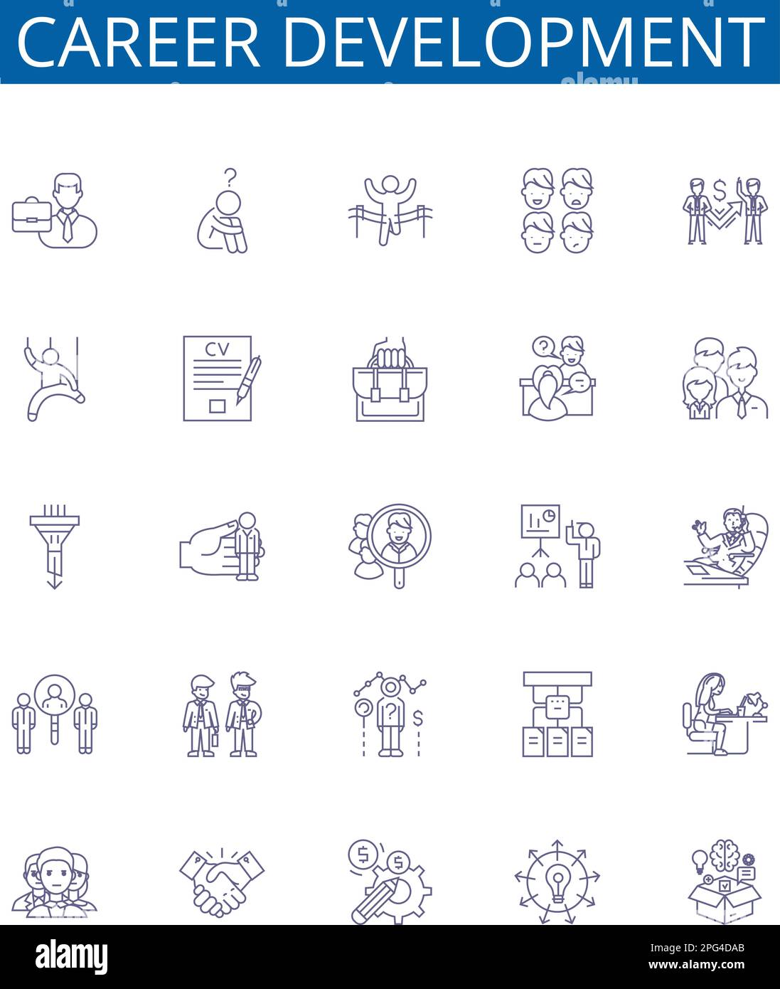Career development line icons signs set. Design collection of Career ... Career development line icons signs set. Design collection of Career ...
