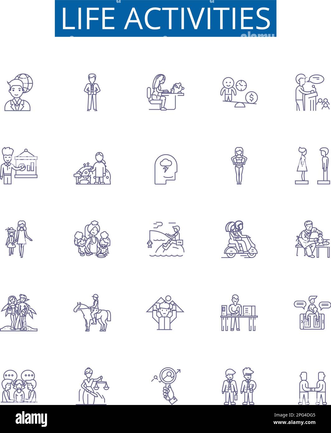 Life activities line icons signs set. Design collection of Existence ... Life activities line icons signs set. Design collection of Existence ...