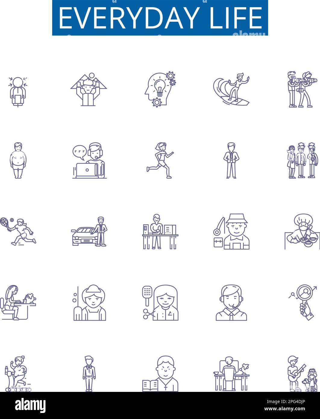 Everyday life line icons signs set. Design collection of ...