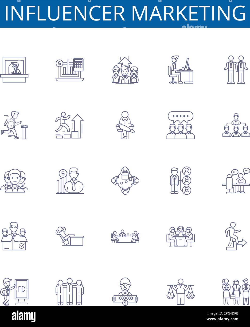 Influencer marketing line icons signs set. Design collection of ... Influencer marketing line icons signs set. Design collection of ...