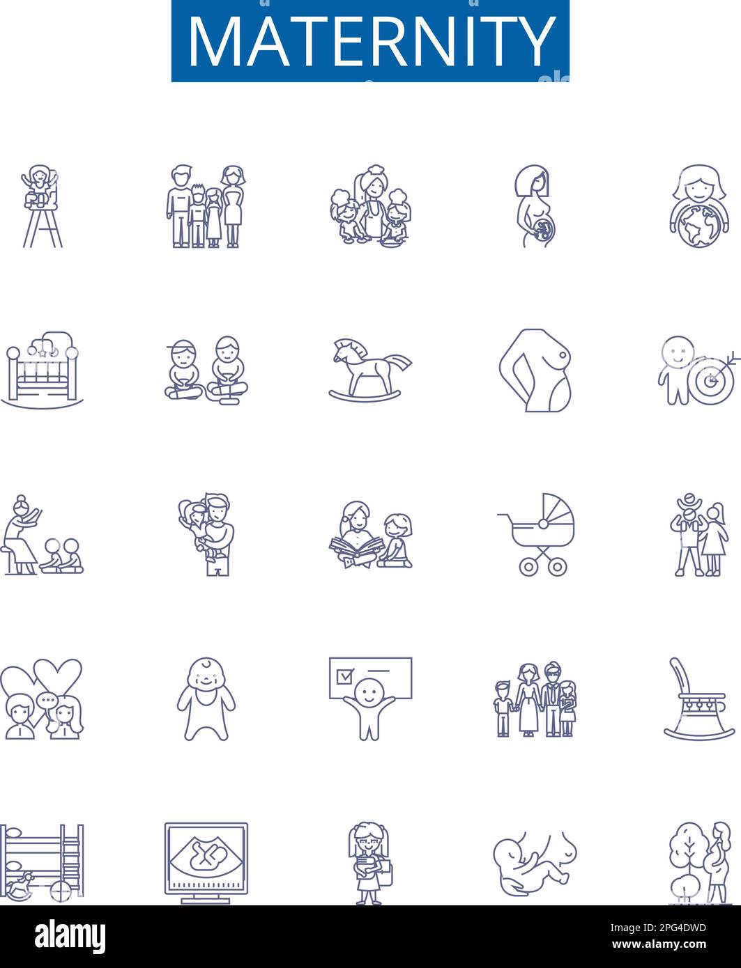 Maternity line icons signs set. Design collection of Pregnancy ...