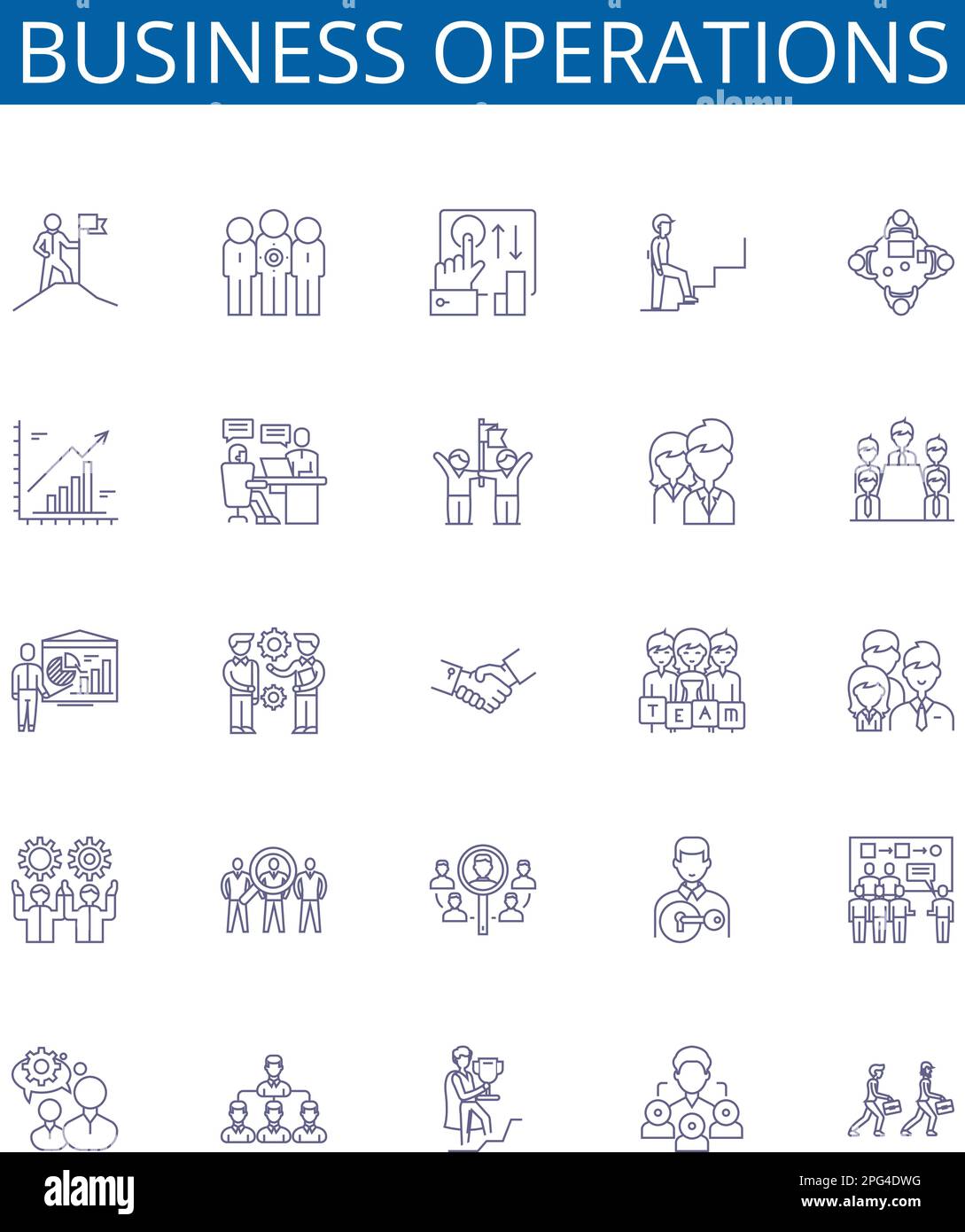 Business operations line icons signs set. Design collection of Commerce ...