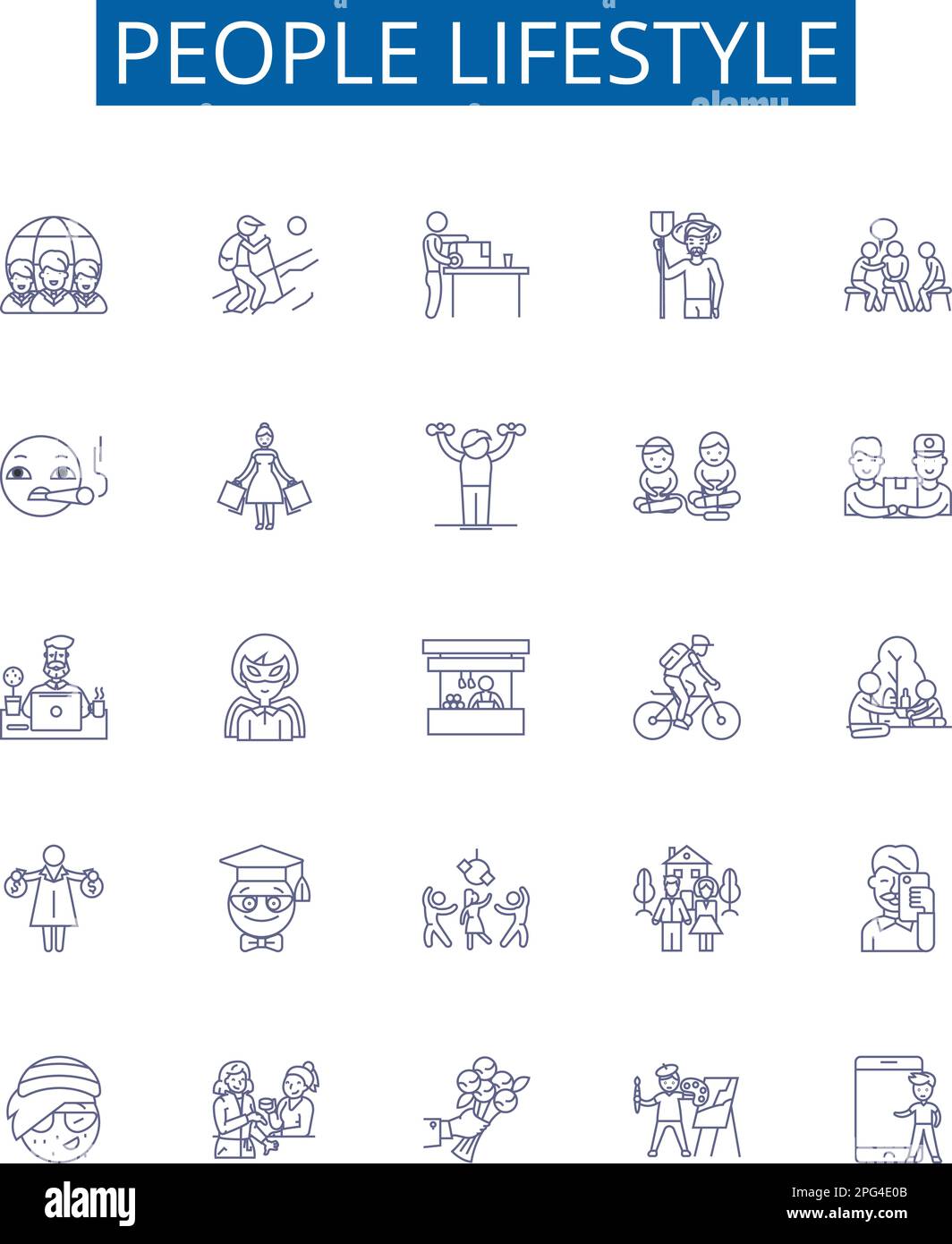 People lifestyle line icons signs set. Design collection of Lifestyle ...