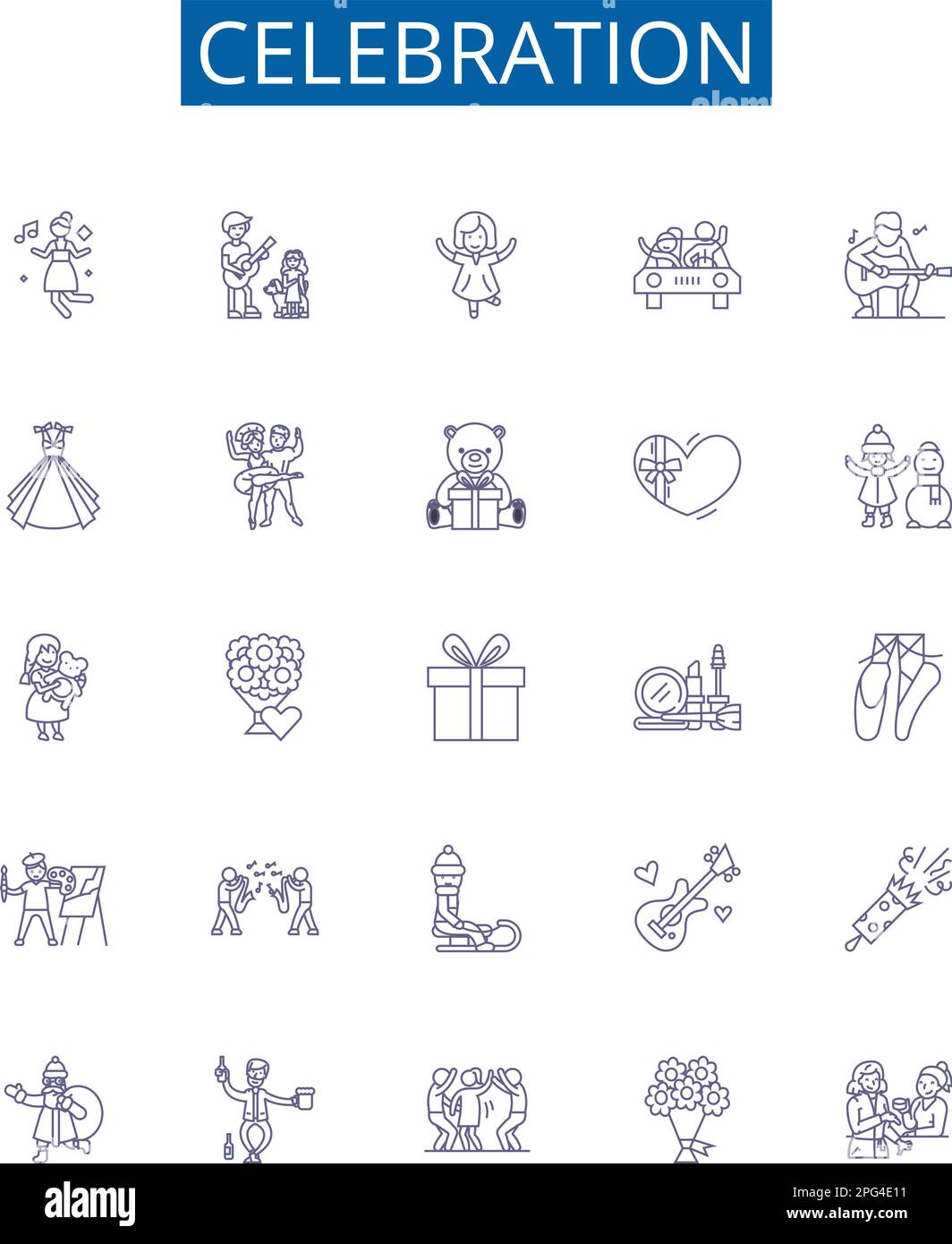 Celebration line icons signs set. Design collection of Festivity ...