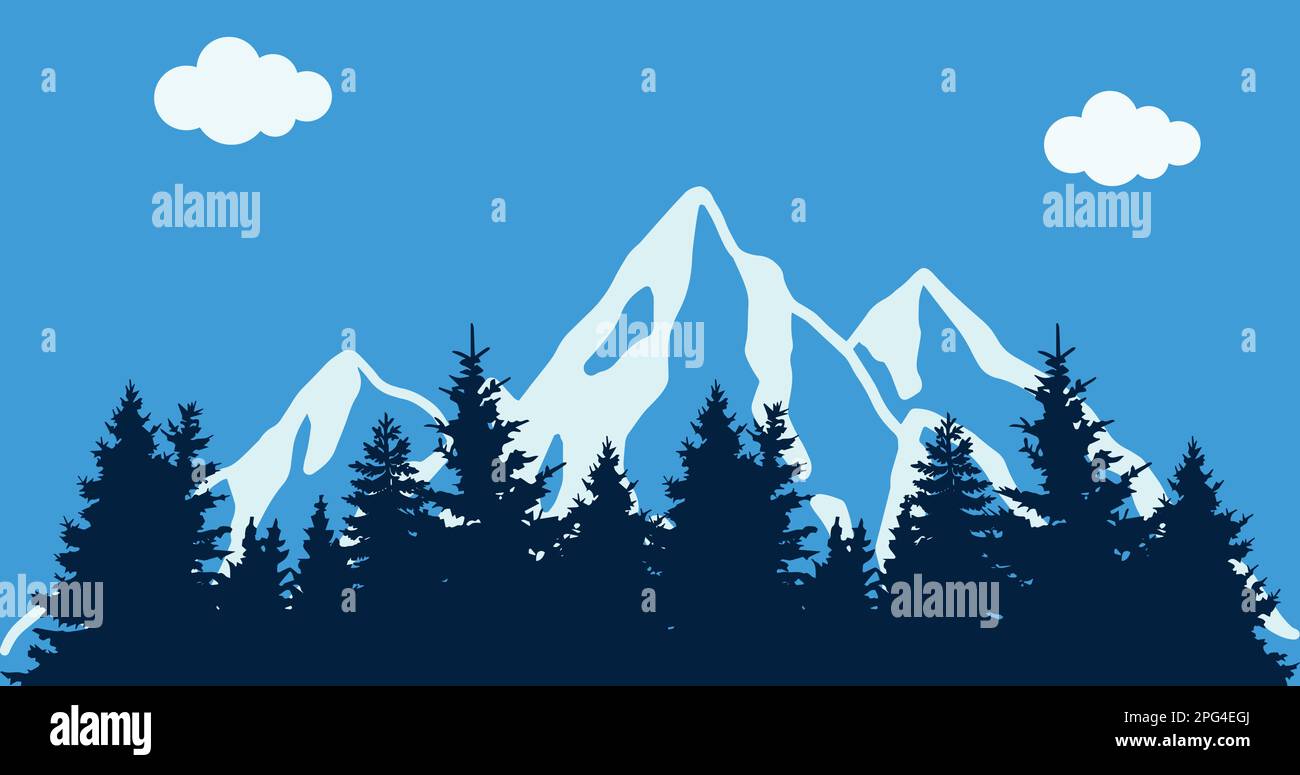 Panoramic view alps mountain Stock Vector Images - Alamy