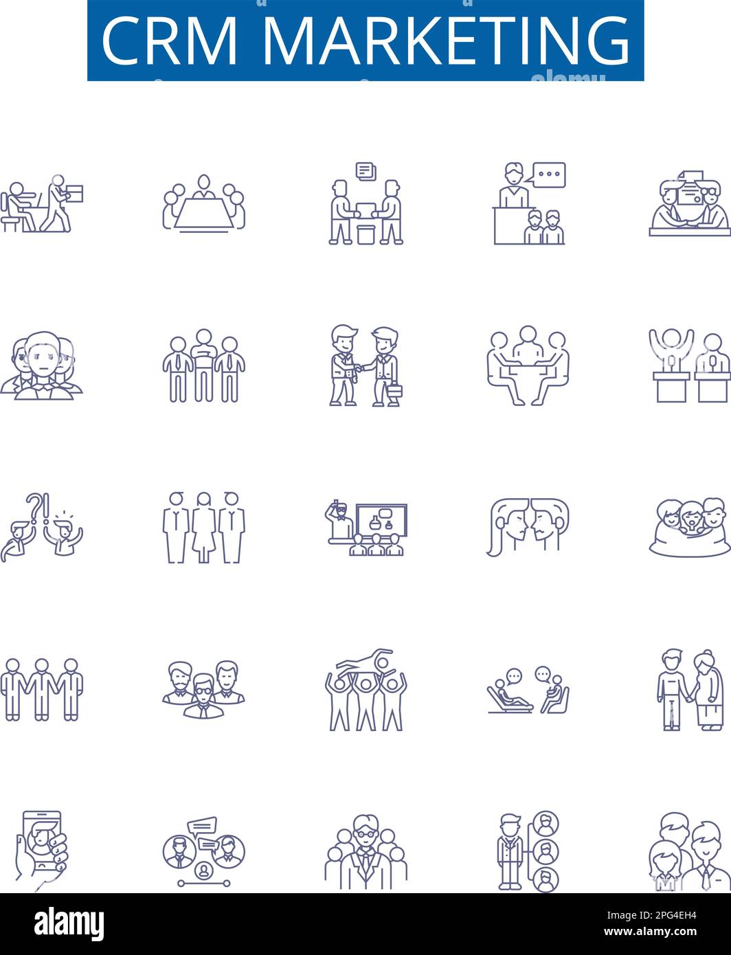 Crm marketing line icons signs set. Design collection of CRM, Marketing ... Crm marketing line icons signs set. Design collection of CRM, Marketing ...