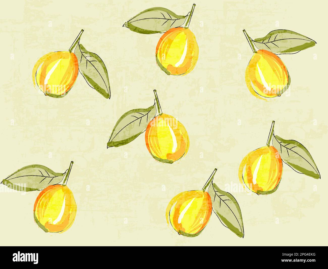Lemon pattern vector texture. Fresh fruits vintage design Stock Vector ...