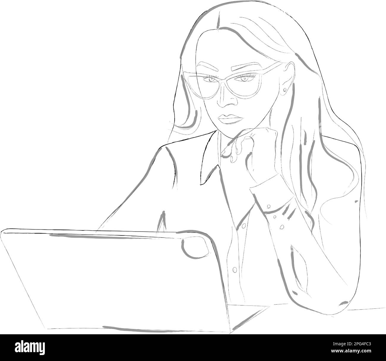 Business people conversation tablet Black and White Stock Photos ...