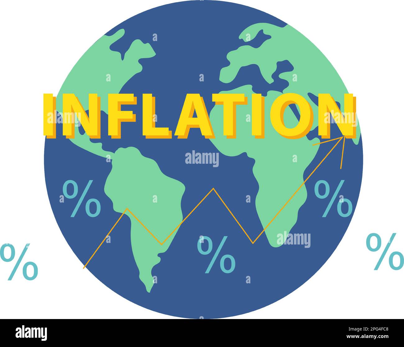 Inflation flat vector abstract world design. global economics template ...
