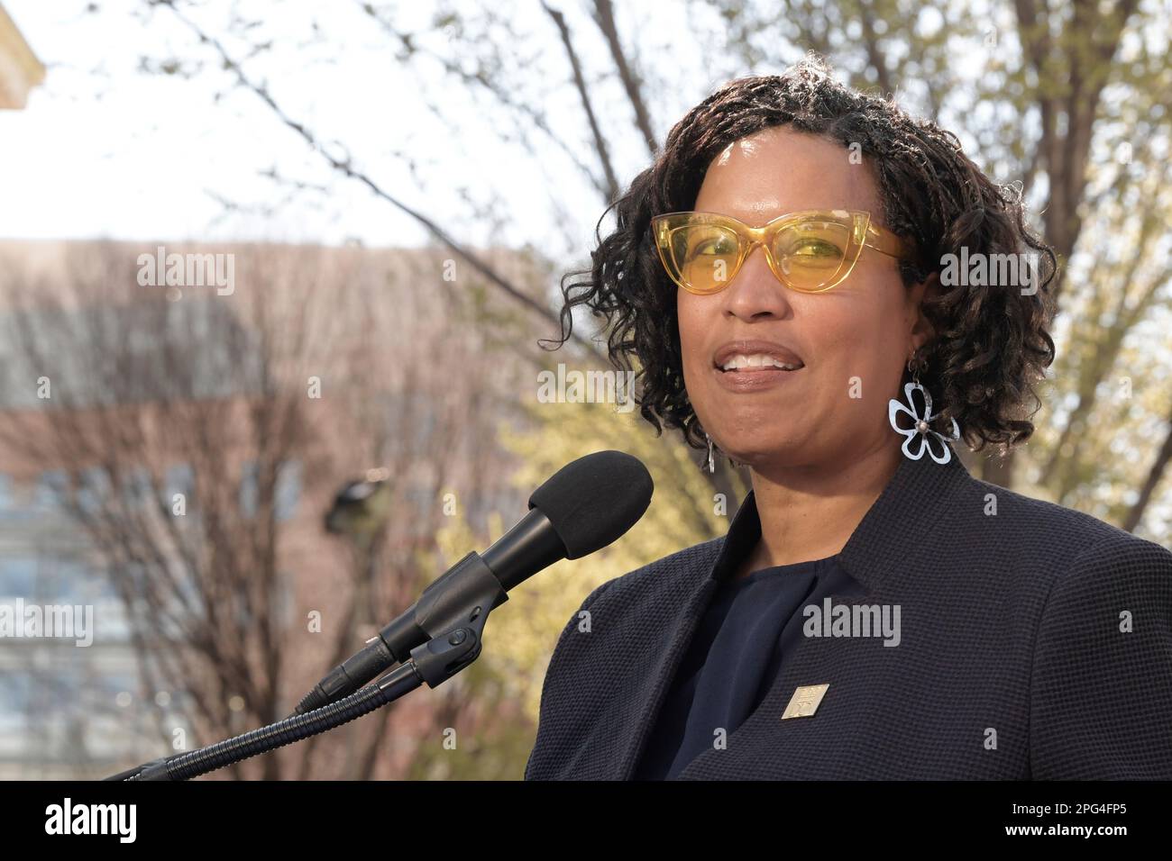 Washington, USA. 20th Mar, 2023. DC Mayor Muriel Bowser announce the ...