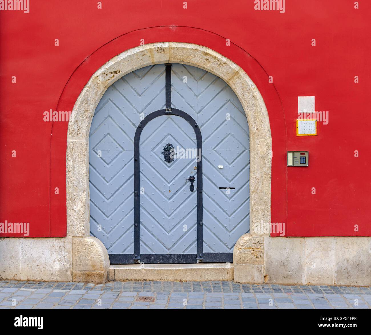 Medieval Style Arch Door at Red House in Budapest Stock Photo - Alamy