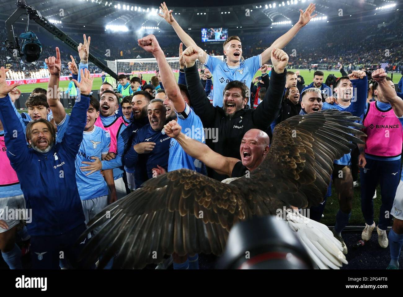 Rome, Italy - March 19, 2023, Players of Lazio celebrate the victory ...