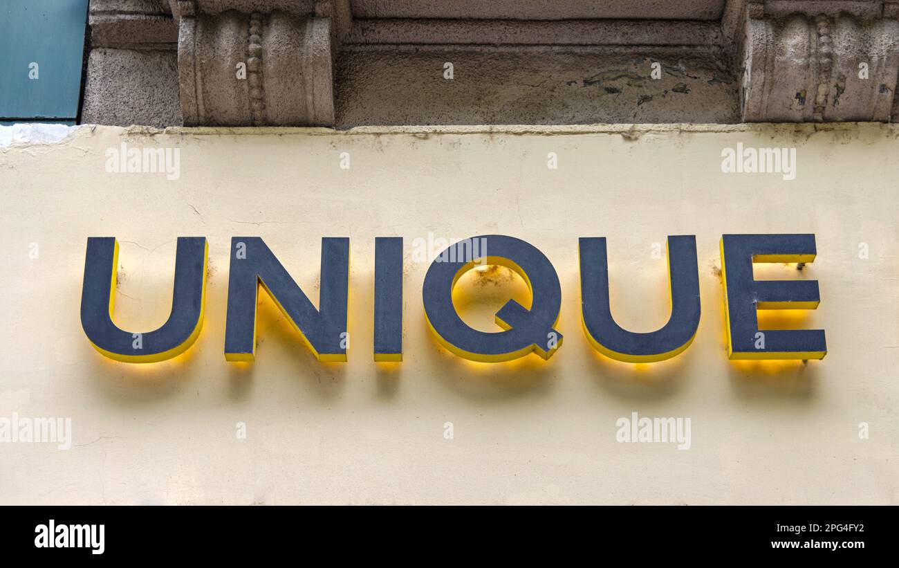 Unique 3d Sign With Back Glow Illumination Effects Stock Photo - Alamy