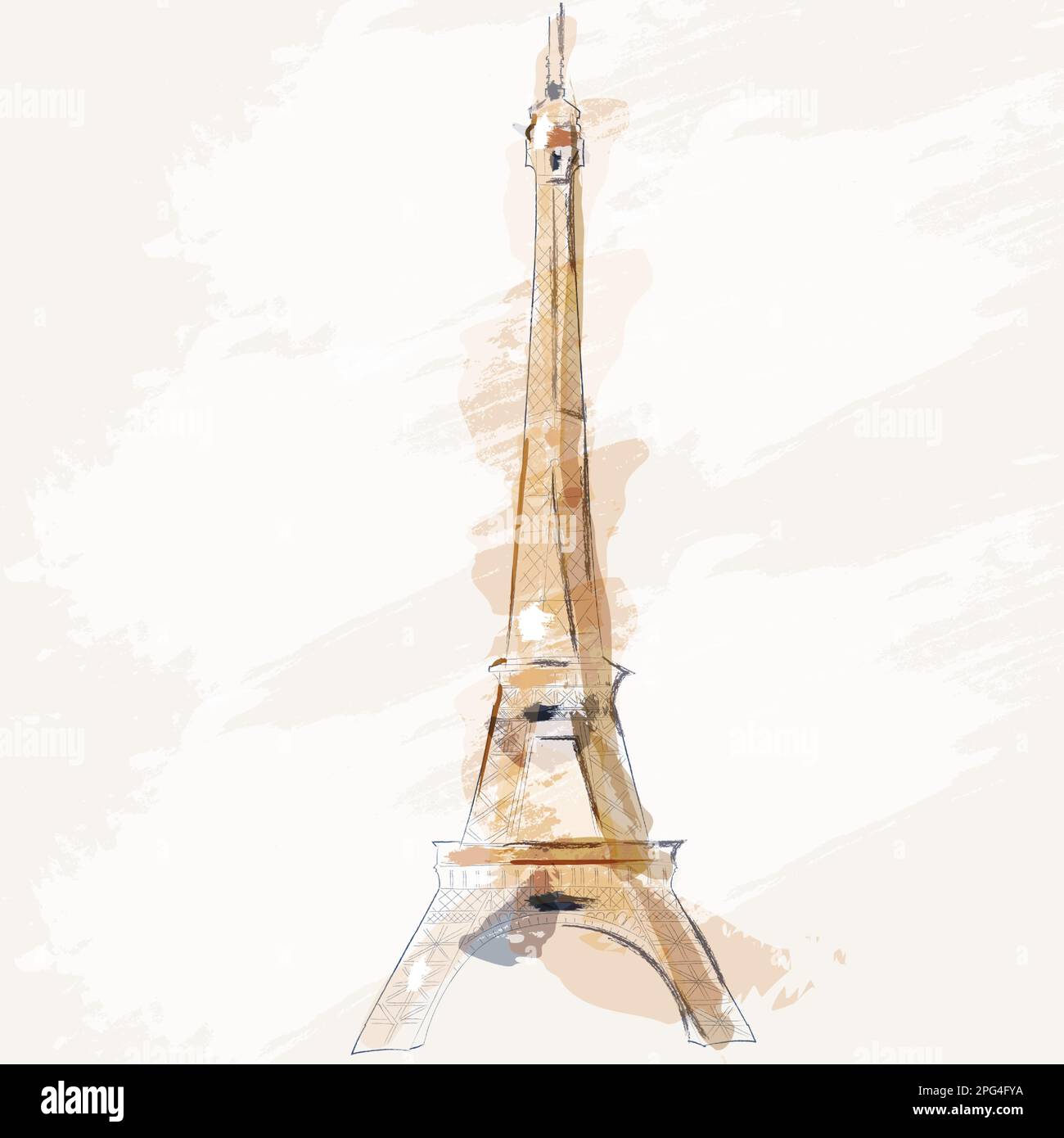 Eiffel Tower vector watercolor creative design Stock Vector Image & Art ...