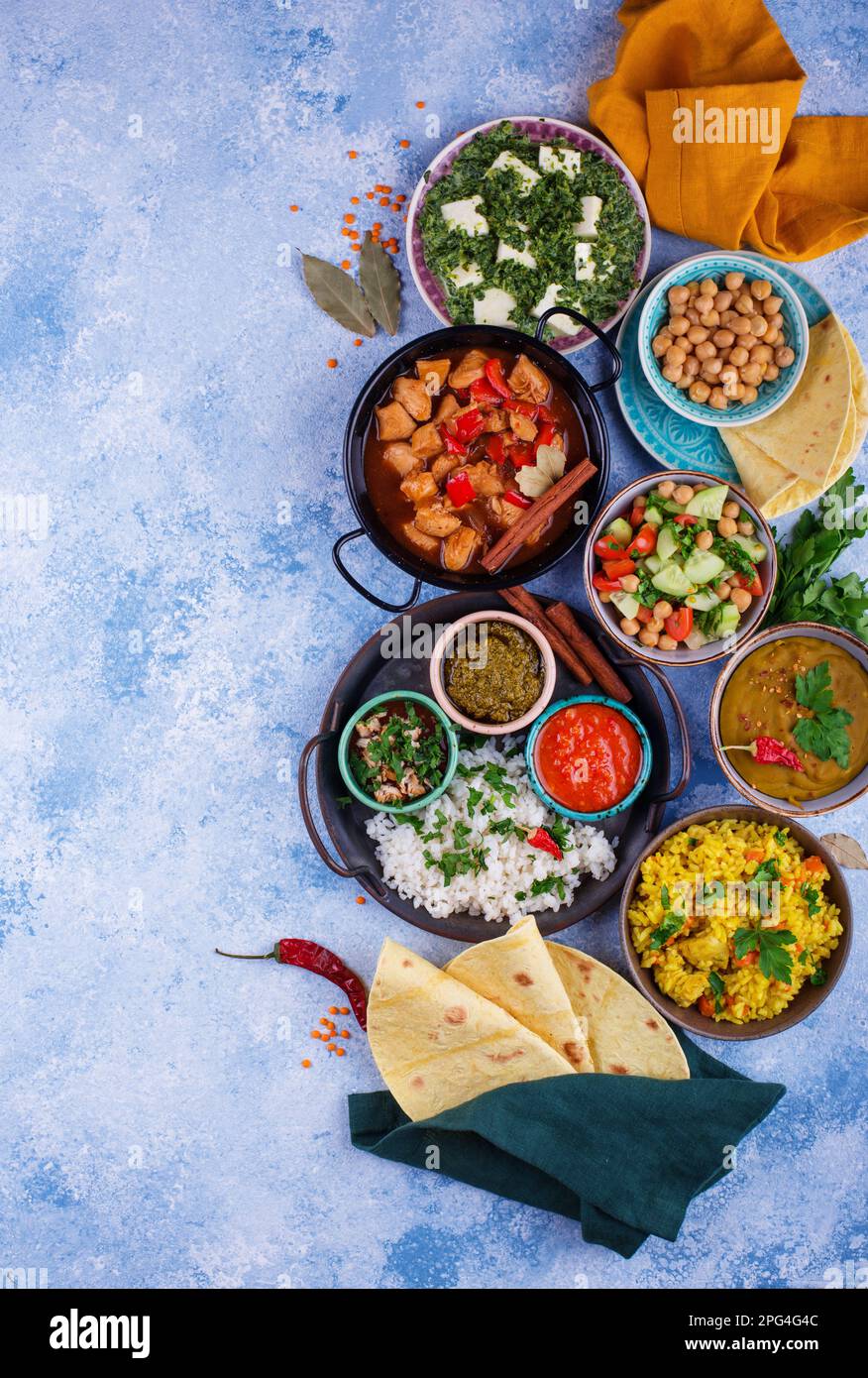 Assorted of traditional Indian food Stock Photo - Alamy