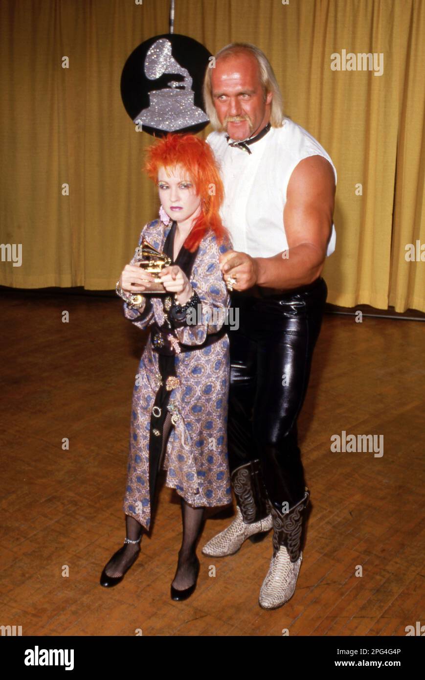Cyndi Lauper and Hulk Hogan at the 1985 Grammy Awards February 26, 1985 ...