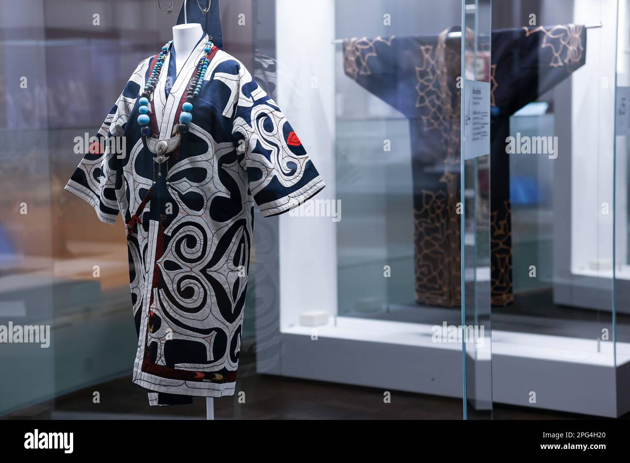 March 16, 2023, Shiraoi, Hokkaido, Japan: Traditional Ainu clothes on ...