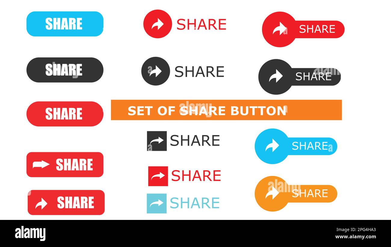 Set of share button icon in a flat design Stock Vector Image & Art - Alamy