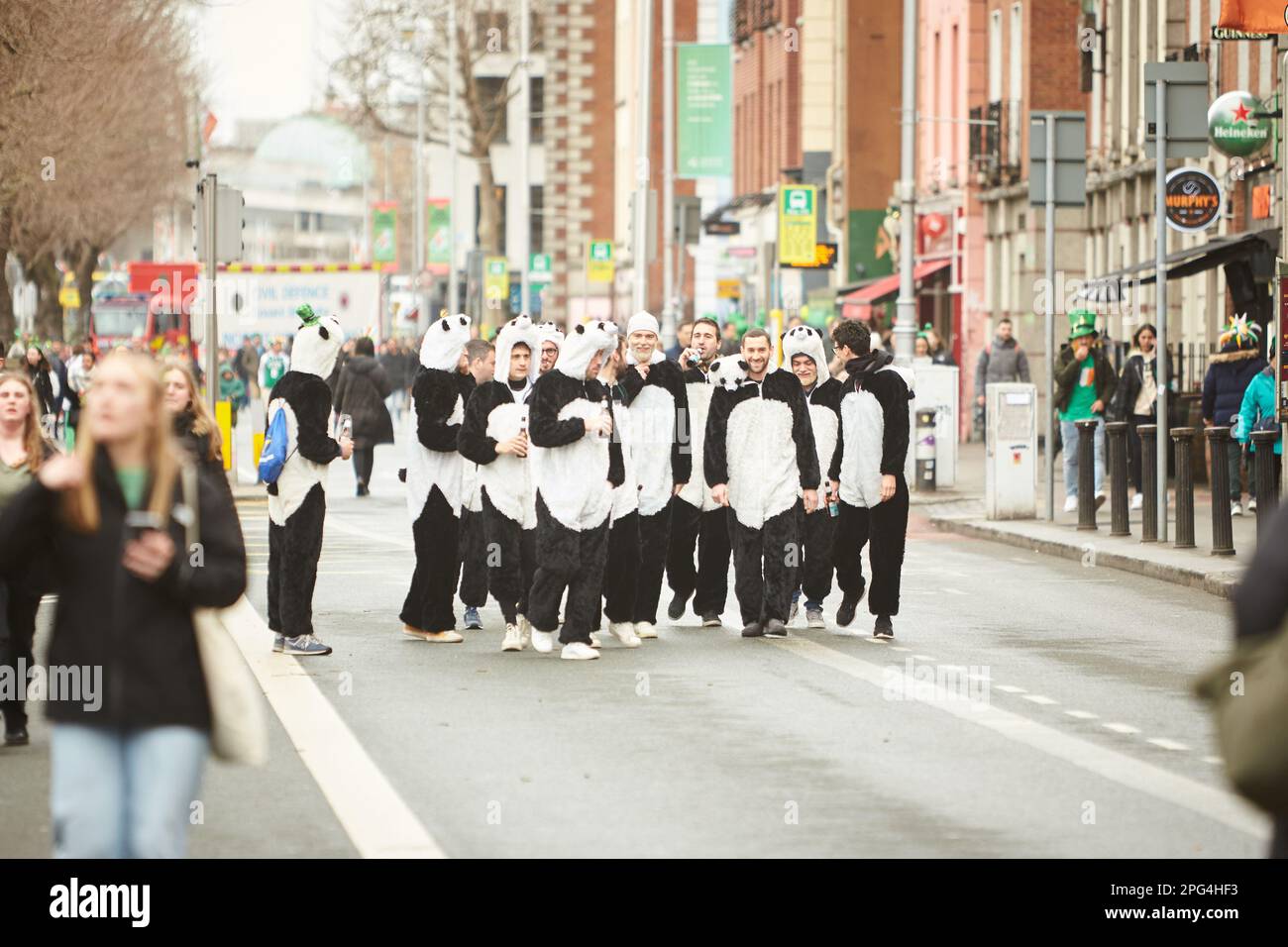 Dublin, Ireland - 03.17.2023: The annual St. Patrick's Day Parade along ...