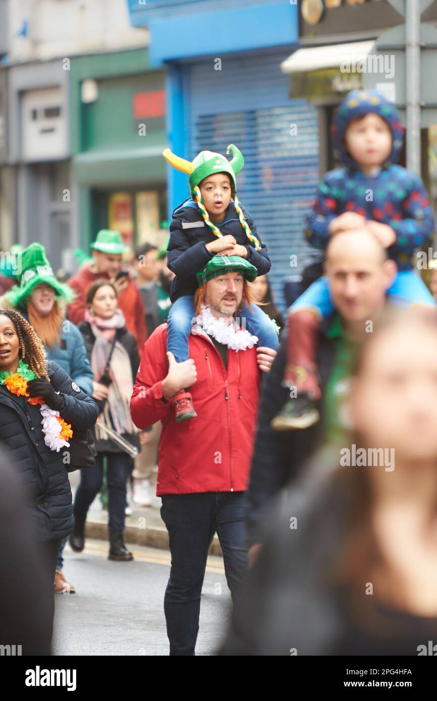 Dublin, Ireland - 03.17.2023: The annual St. Patrick's Day Parade along ...