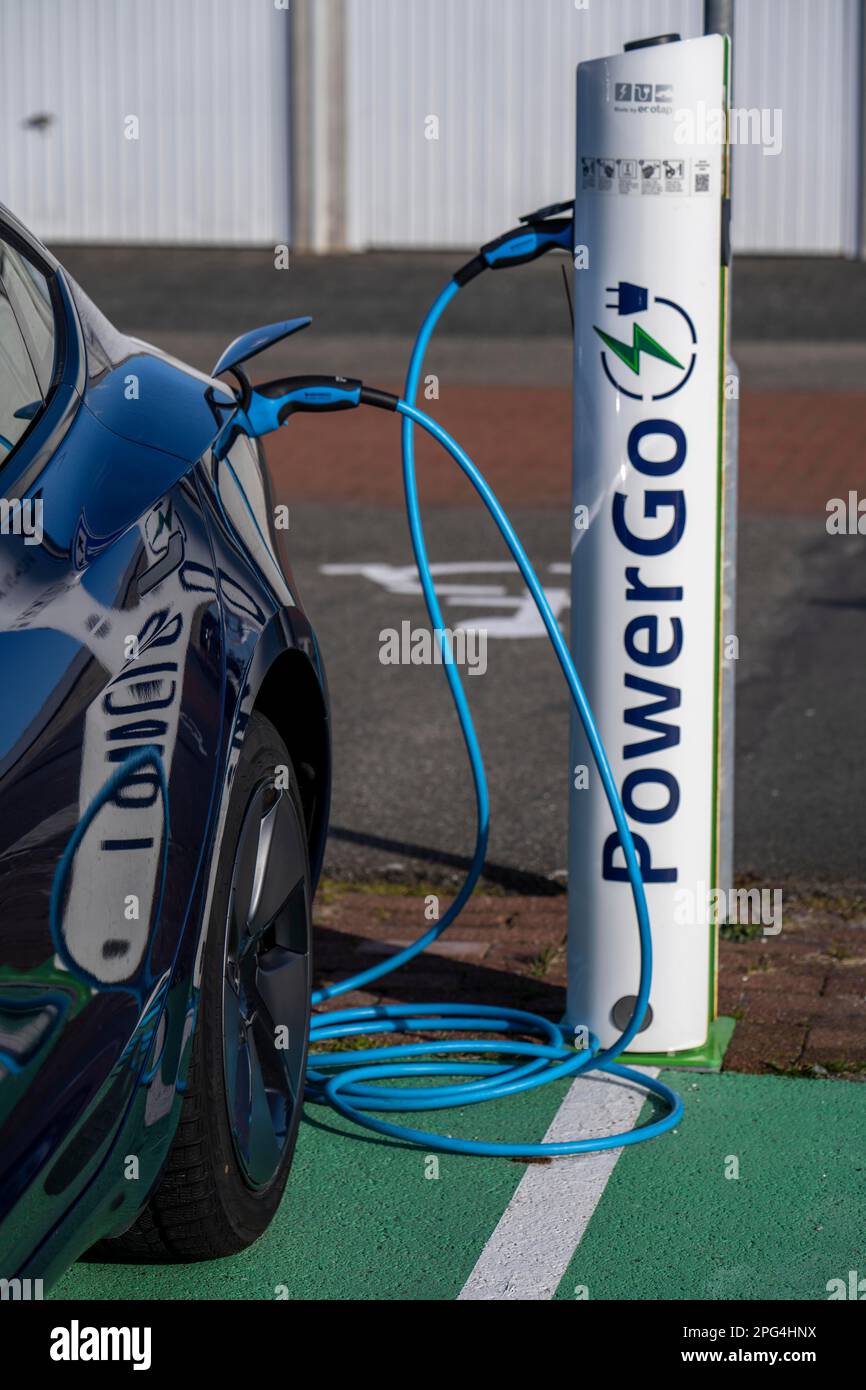 Electric car fast charging station, of the Dutch provider PowerGo, in ...