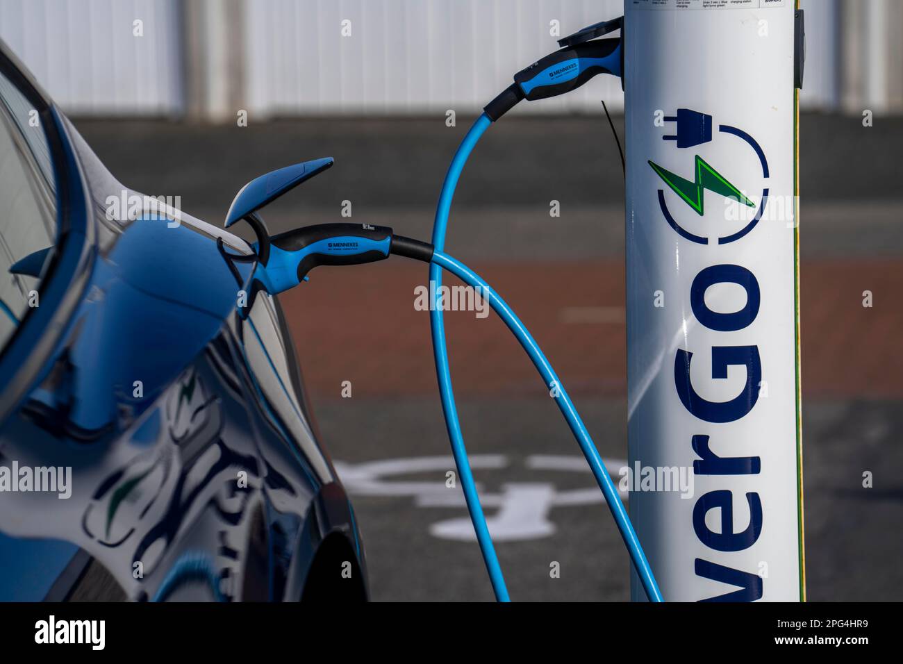 Electric car fast charging station, of the Dutch provider PowerGo, in ...
