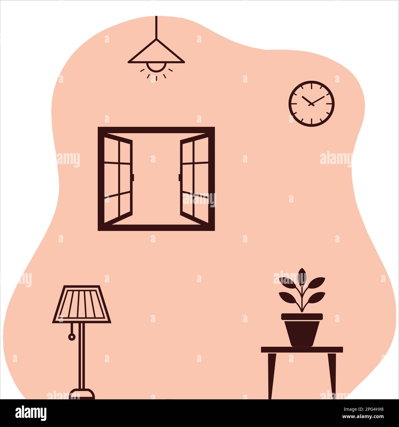 Simple living room in Stock Vector Images - Alamy