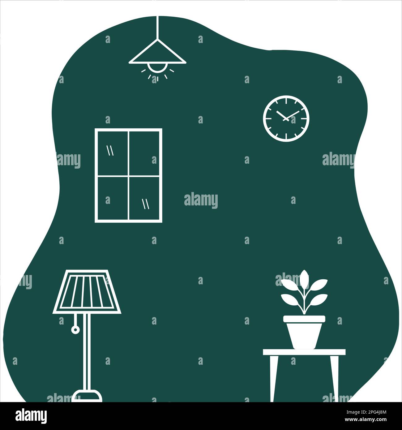 Interior beautiful living room Stock Vector Images - Alamy