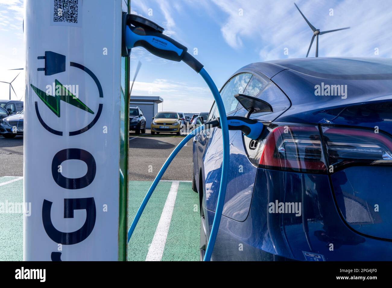 Electric car fast charging station, of the Dutch provider PowerGo, in ...