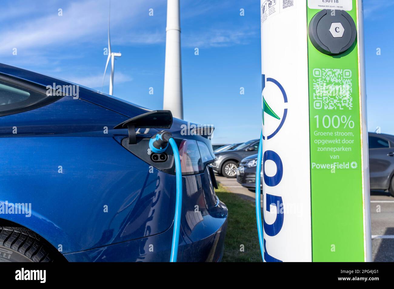 Electric car fast charging station, of the Dutch provider PowerGo, in ...