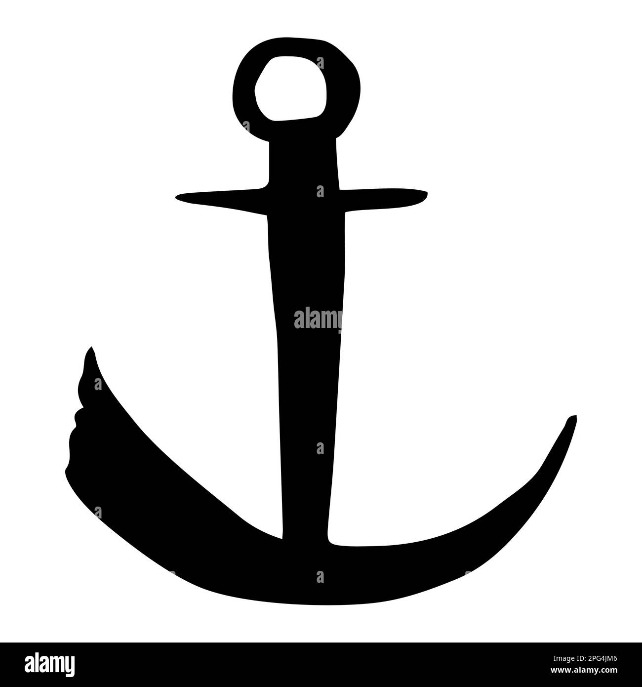 Anchor hand painted with black ink brush Stock Vector Image & Art - Alamy
