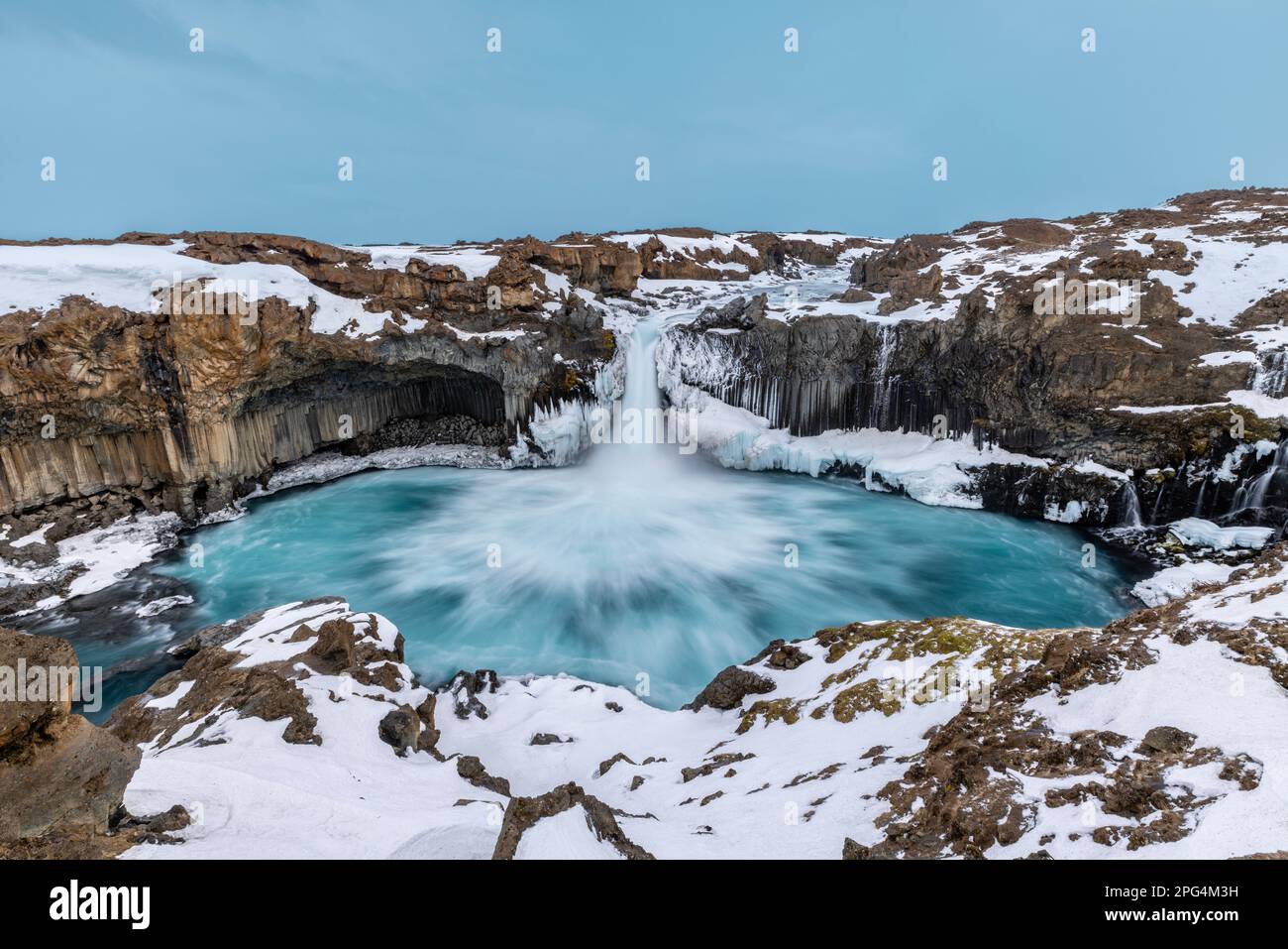 Aldeyjarfoss waterfall and basalt lava columns in the Highlands of ...