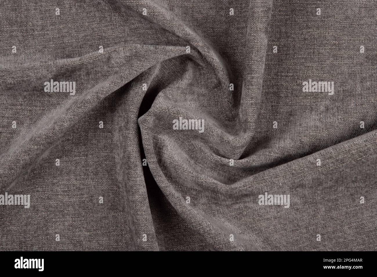 Brown fabric texture - top view and close-up of a piece of crushed and ...