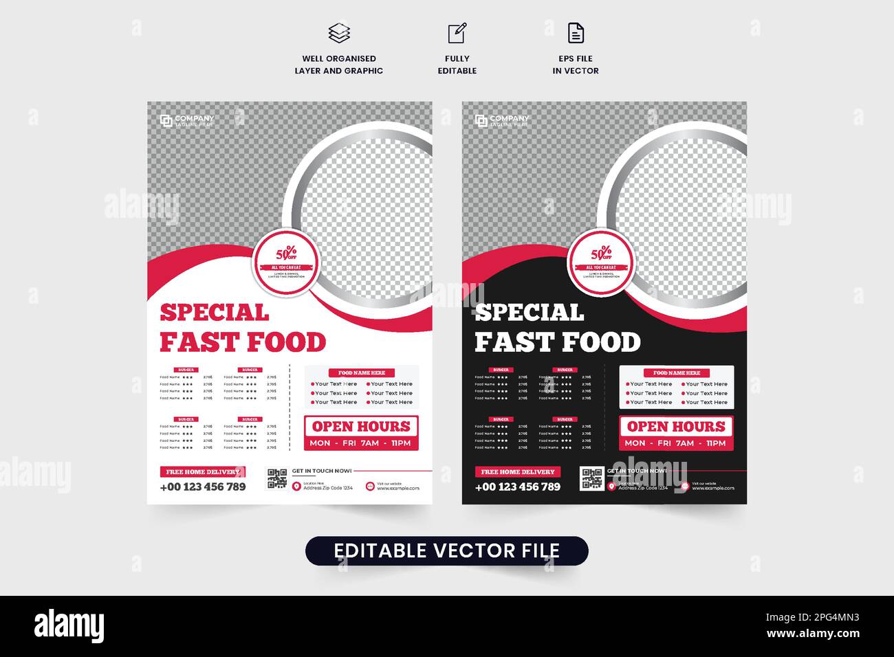 Modern restaurant flyer template for advertisement and marketing. Food ...