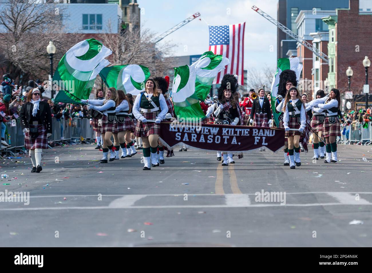 Riverview Kiltie Band at the 2023 South Boston St. Patrick's Day and ...
