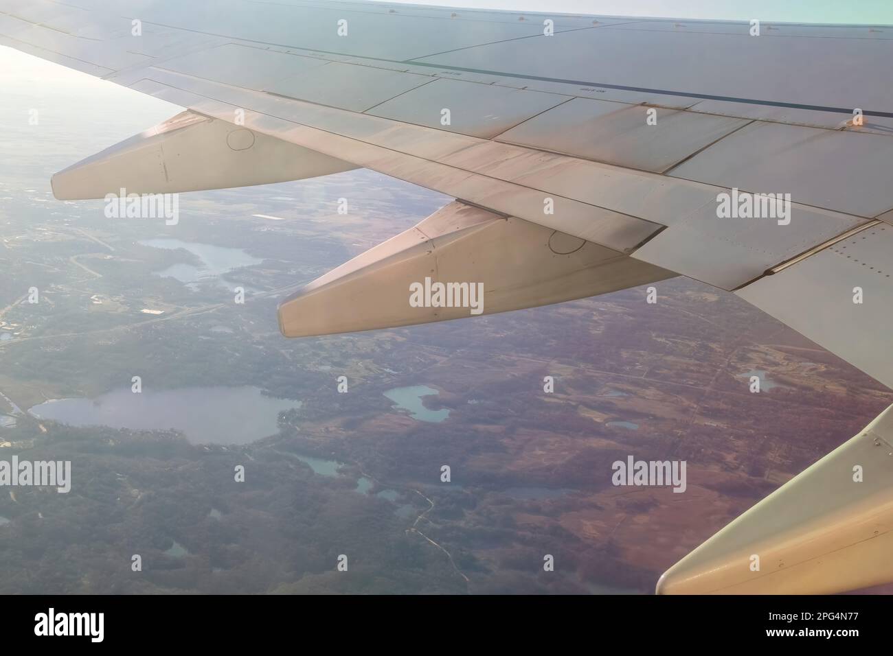 Sun Country Airlines plane flight just after take off from MSP airport ...