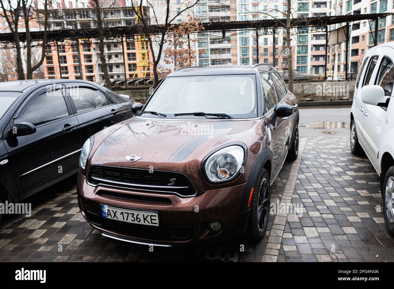 Ivano-Frankivsk, Ukraine - March, 2023: Brown Mini Cooper S Stock Photo ...