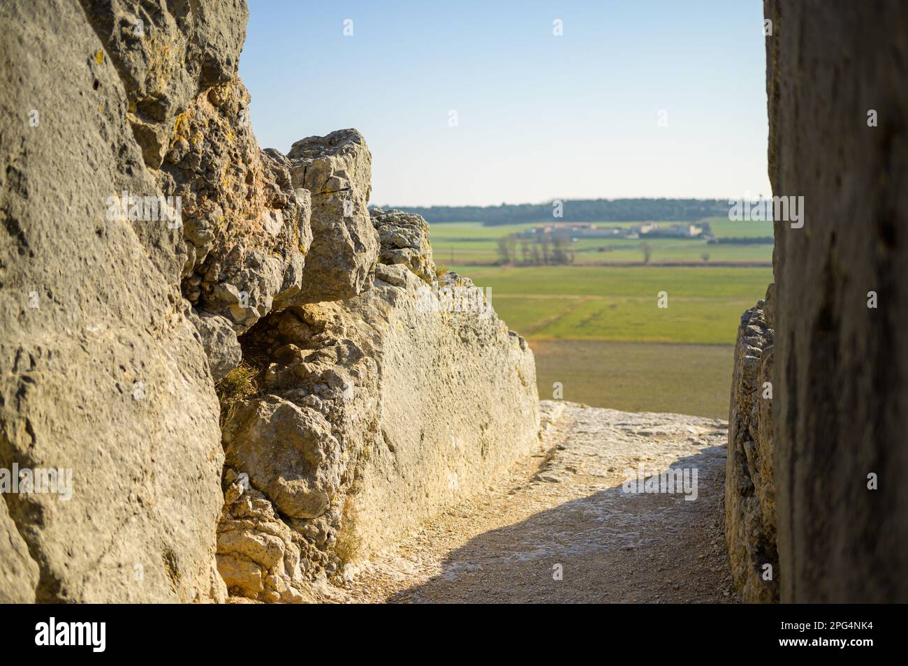 Barbegal aqueduct and mills near Arles on a sunny day in spring. This ...