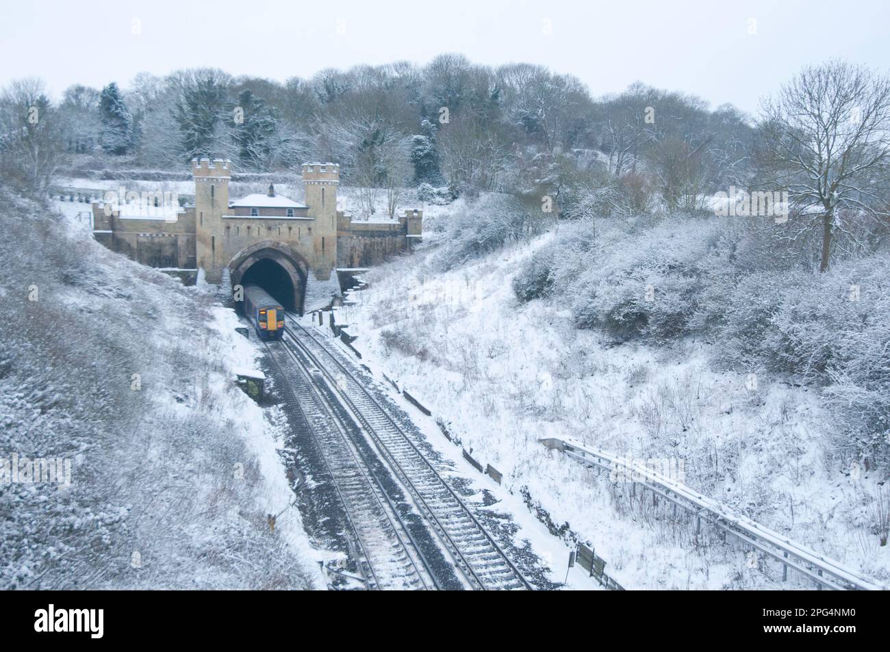 Clayton, January 21st 2013: A train on the London - Brighton line ...