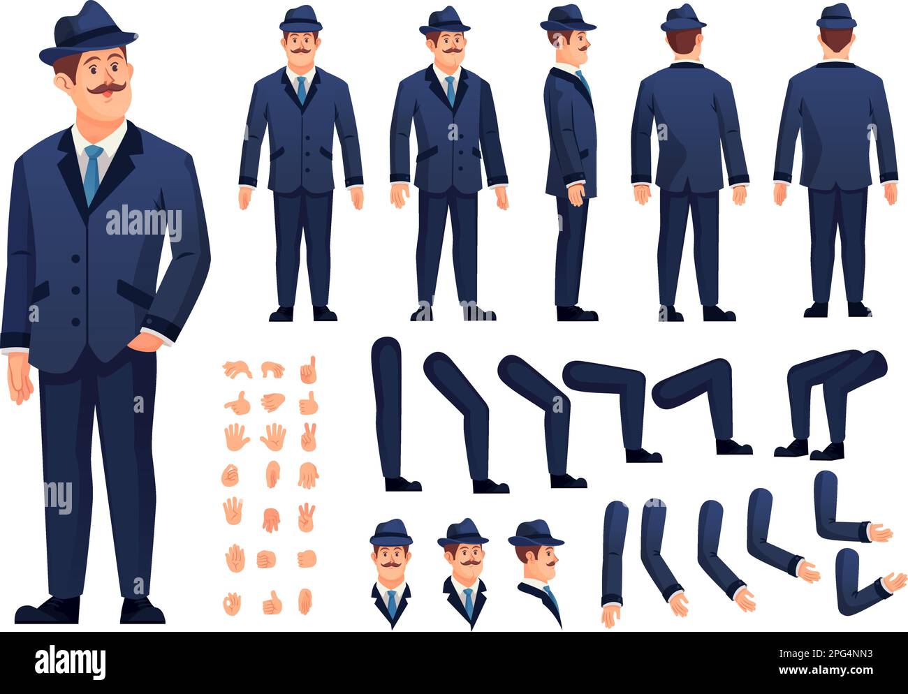 Buisnessman constructor. Cartoon man in suit character generator ...