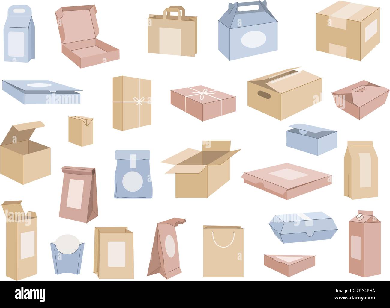 Food boxes. Cardboard product containers for drink sushi rice fast food ...