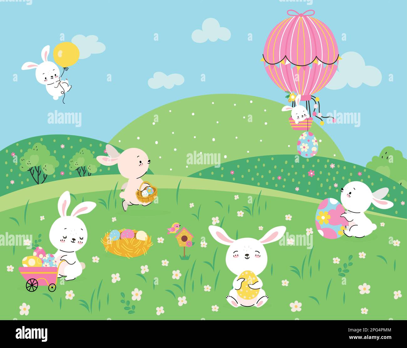 Rabbit hunting illustration hi-res stock photography and images - Alamy